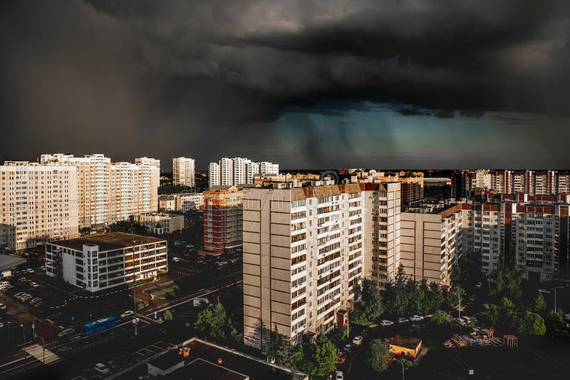 The Heavy Thunderstorm Over the Moscow, Russia Stock Image - Image of ...