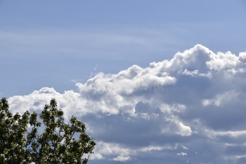 Heavy Thundery Blue Clouds with Rain and Storm Stock Photo - Image of ...
