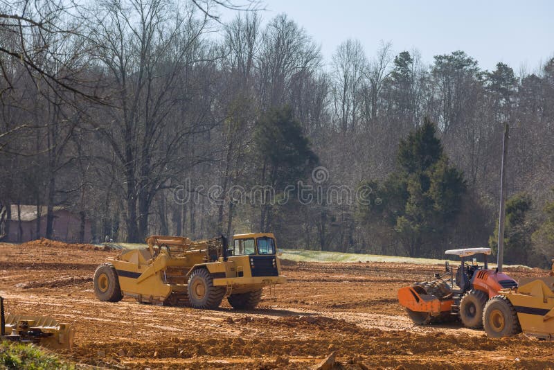 Heavy Tractor Machinery Align the Land for Construction Stock Image ...