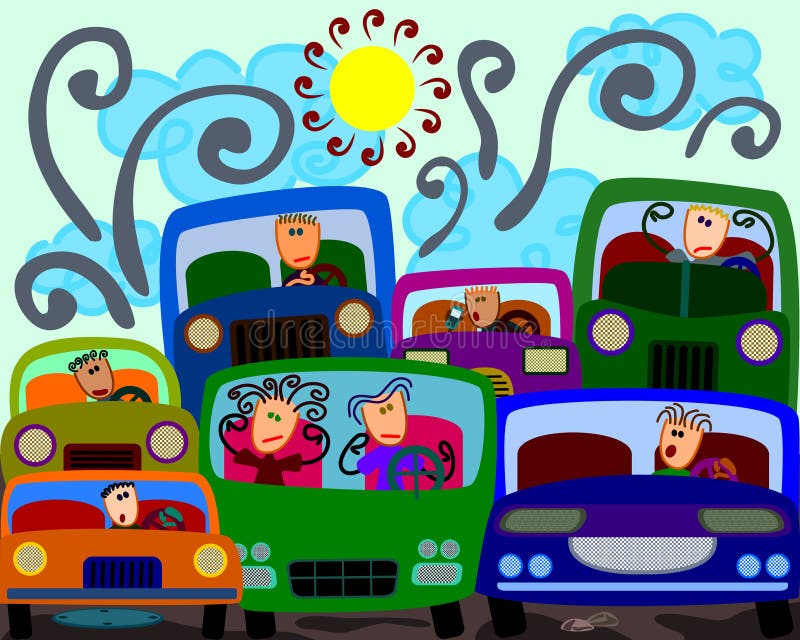 Heavy traffic stock illustration. Illustration of transport - 23973513