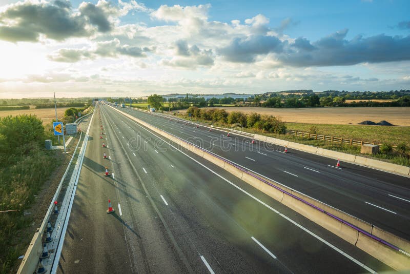 Heavy Traffic in Blurry Motion on UK Motorway in England Stock Image ...