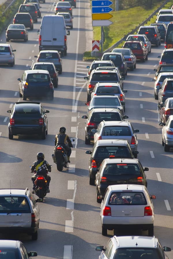 Heavy traffic on highway stock image. Image of asphalt - 4563995