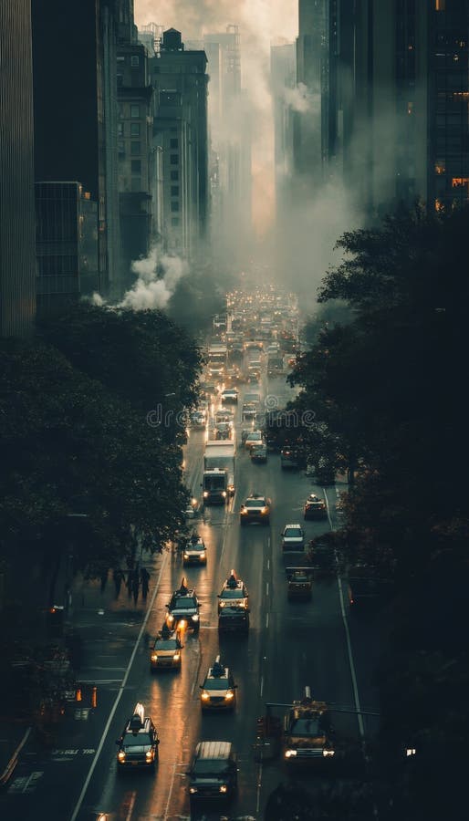 Heavy Traffic Jam with Vehicles Releasing Exhaust Fumes Causing ...