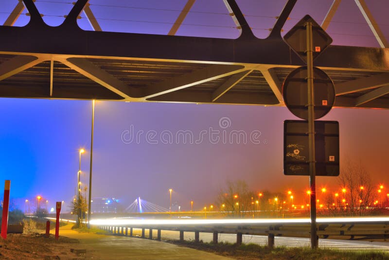 Heavy Traffic at Night, Bands of Light Stock Photo - Image of night ...