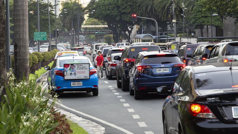 Heavy Traffic on Roads of Manila during the Rush Hour Editorial Stock ...