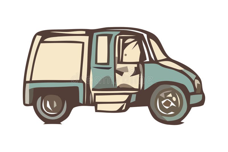 Heavy Truck Carrying Cargo Container in Traffic Stock Vector ...