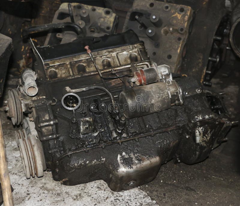 Heavy Truck Engine. a Large Motor Assembled for a Powerful Heavy Truck ...