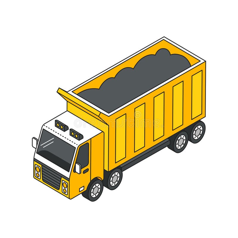 Heavy Truck Isometric Template Stock Vector - Illustration of parcel ...