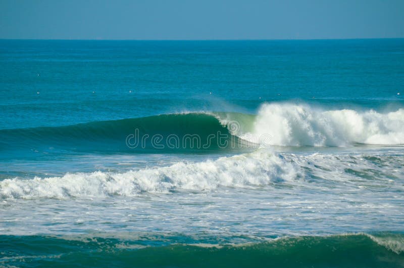 Heavy Wave Breaking in Huntington Beach Stock Image - Image of horizon ...