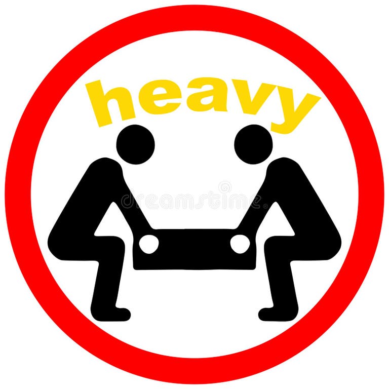 Heavy Weight Proper Lifting Warning Triangular Red Road Warning Sign ...