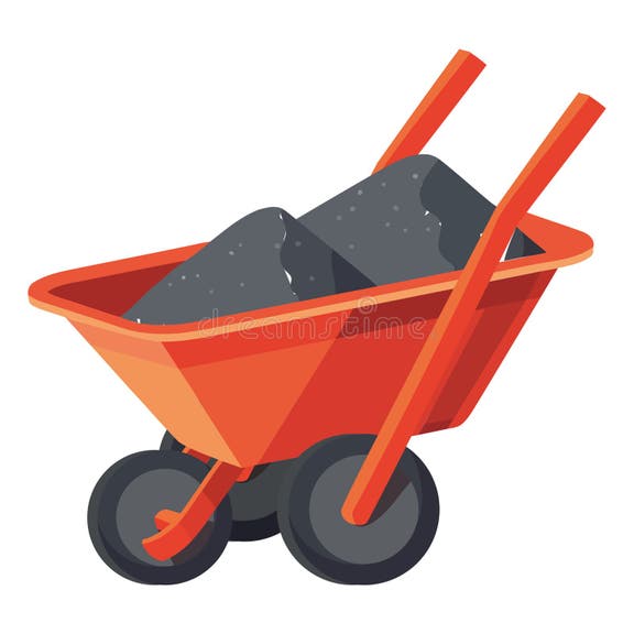 Heavy wheelbarrow design stock vector. Illustration of steel - 283591337