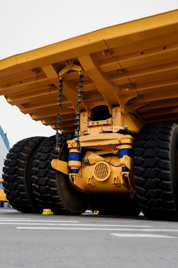 Big and Heavy Yellow Dump Truck Side View Stock Image - Image of ...