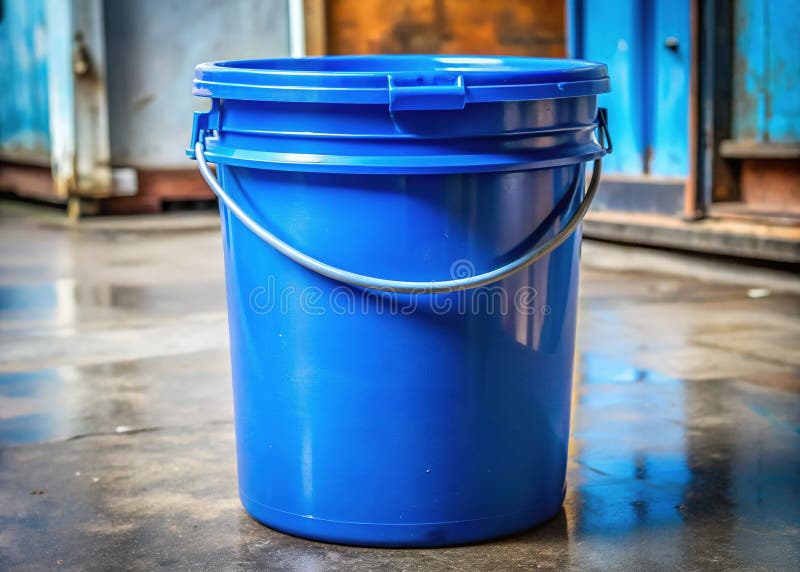 HeavyDuty Blue Plastic Storage Bucket with Secure Lid Handle for ...