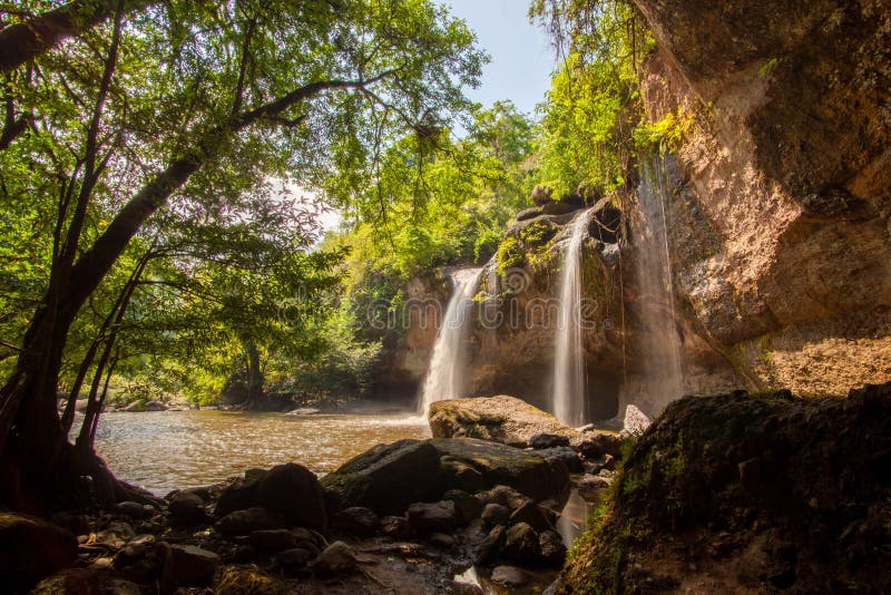 Heaw suwat waterfall stock photo. Image of waterfall - 150765872
