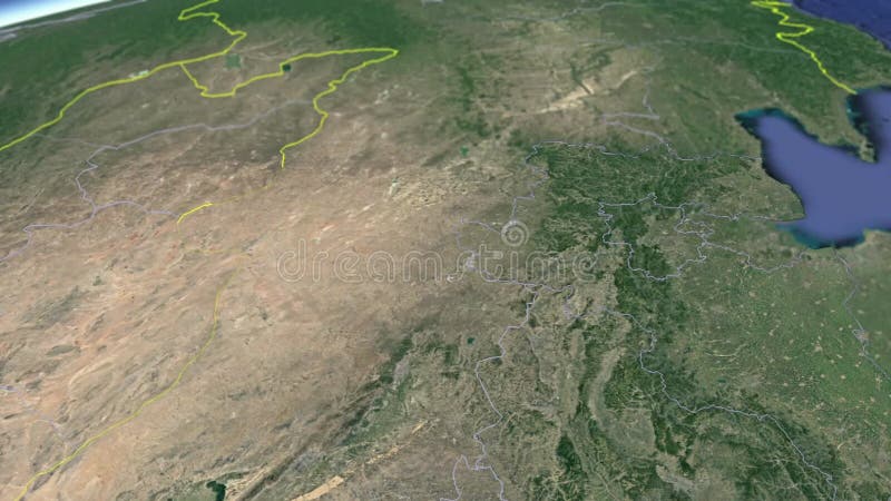 Fujian - Physical Map of the Globe Animation Map Stock Footage - Video ...