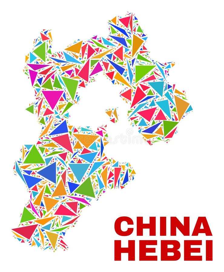 Hebei Province Map - Mosaic of Color Triangles Stock Vector ...