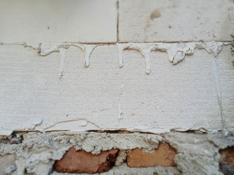 Hebel Brick Wall on Red Brick Stock Image - Image of wall, floor: 322959583