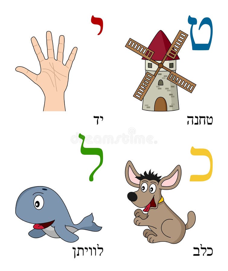 Hebrew Alphabet for Kids [3] Stock Vector - Illustration of artwork ...