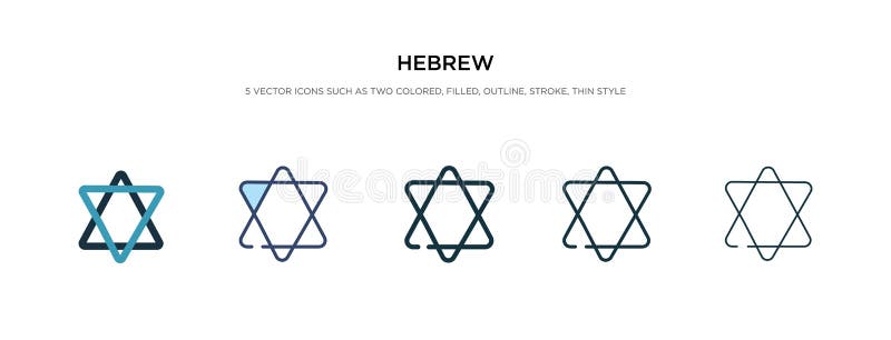 Hebrew Icon in Different Style Vector Illustration. Two Colored and ...