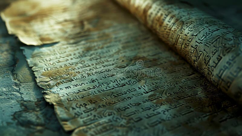 Hebrew Manuscript on Parchment, Ancient Biblical Scroll with ...