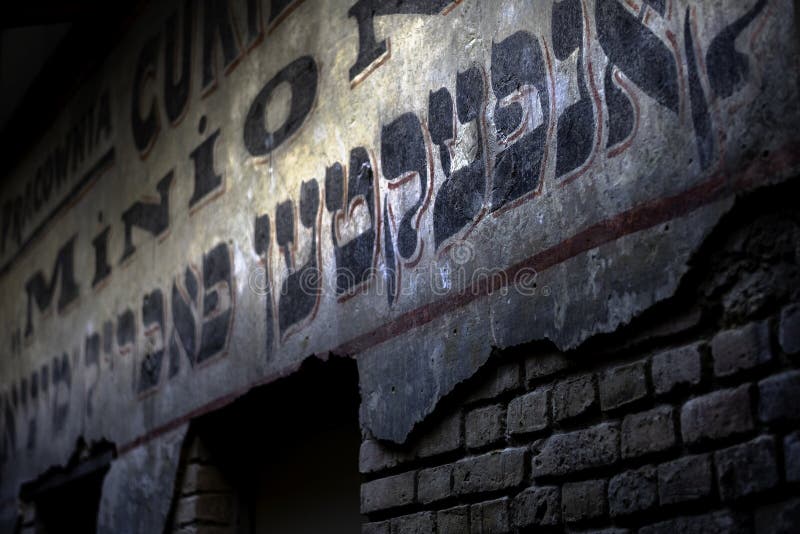 A Hebrew-Yiddish Writing on an Old Wall in Vilnius Editorial Image ...