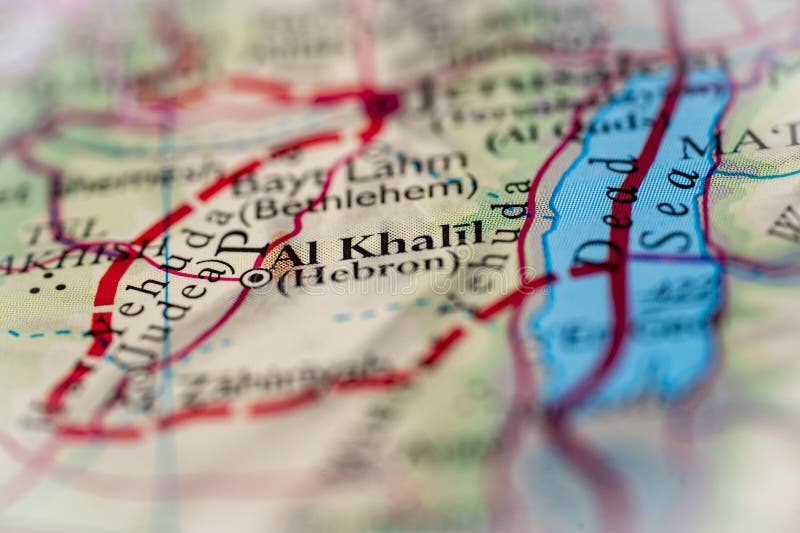 Hebron, Palestine Highlighted on a World Map Stock Photo - Image of ...