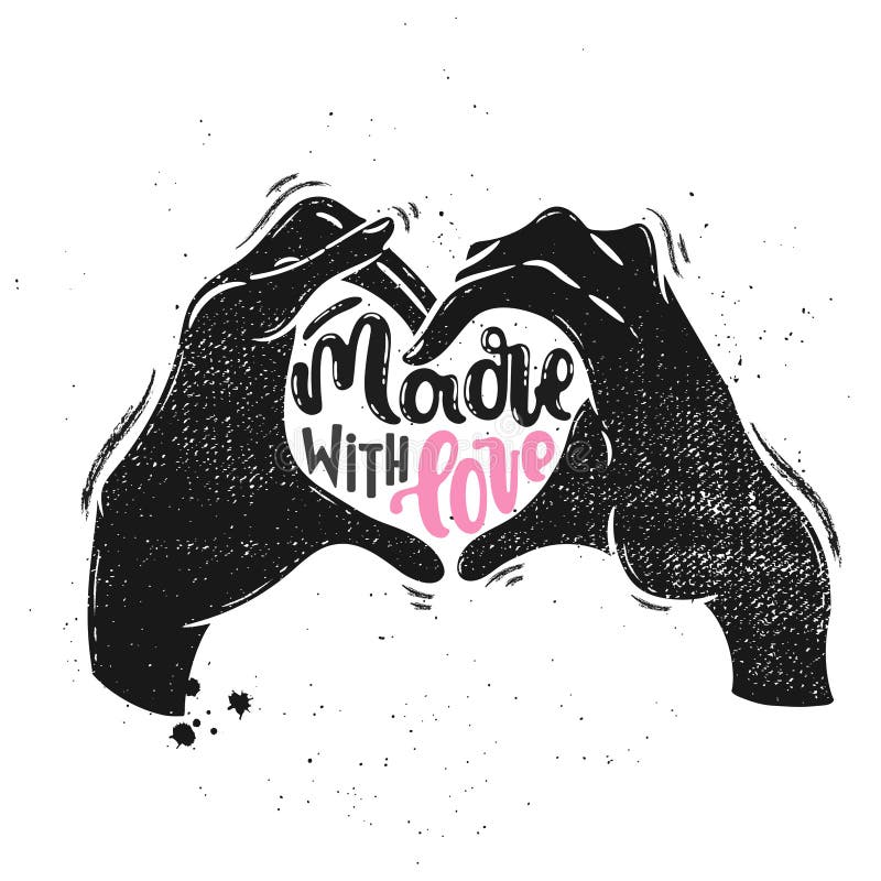 Hecho con amor ilustración del vector. Ilustración de trazado - 115776922