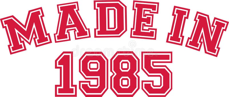 Hecho en 1985 ilustración del vector. Ilustración de icono - 107160540