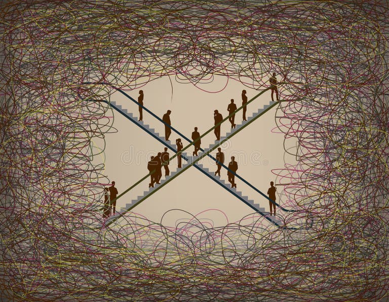 A Hectic Pace of Life is Represented by a Tangle of Lines and People ...