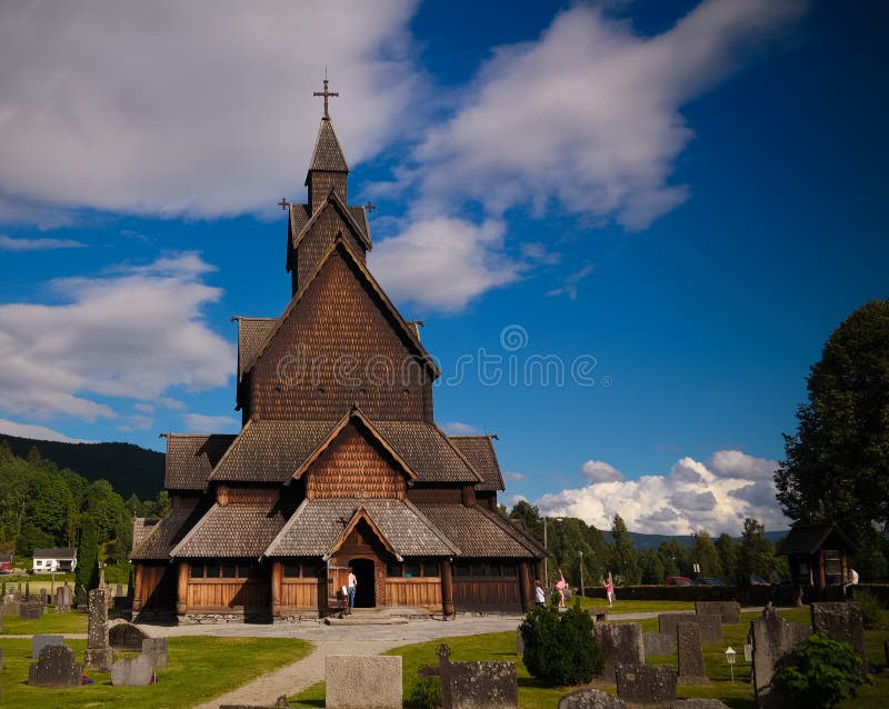 Hedal Stave Kerk in Notodden Gemeente Noorwegen Stock Afbeelding ...