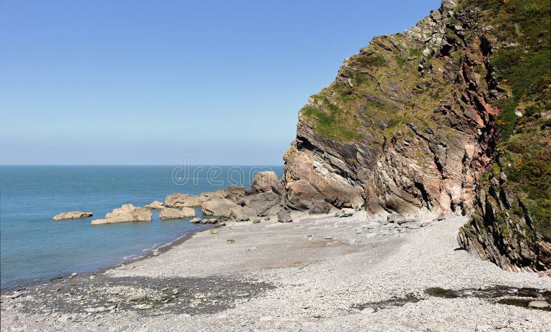 Heddon`s Mouth on the North Devon Coast Stock Image - Image of ocean ...