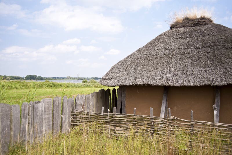 Prehistoric Reconstruction of a Stone Age House Stock Image - Image of ...
