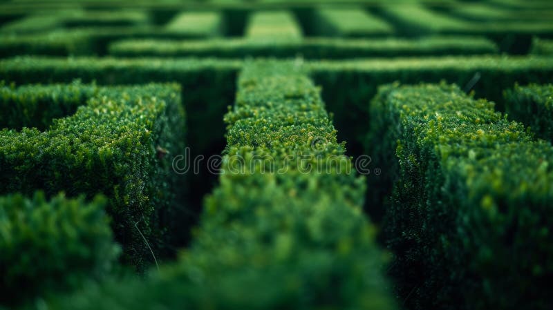 A Hedge Maze with Complex Paths and Corners, Testing the Viewer Sense ...