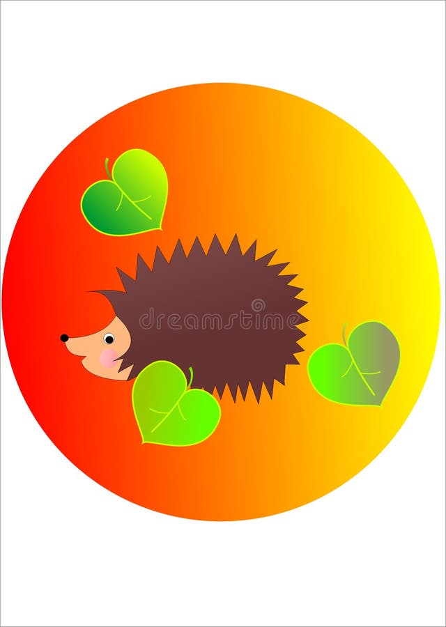 Hedgehog at circle frame stock vector. Illustration of funny - 17912321