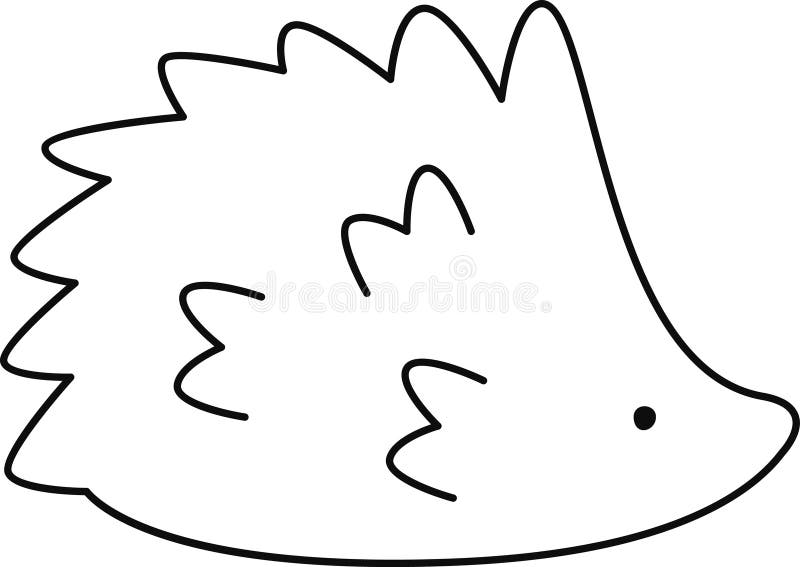 Hedgehog Outline Doodle stock vector. Illustration of cartoon - 319845176
