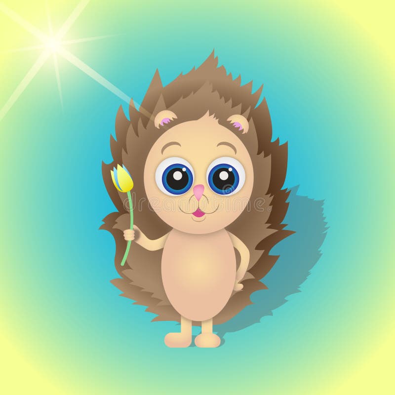 Hedgehog Cute Lovely Smile Baby Stock Vector - Illustration of head ...