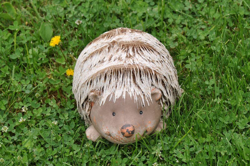 Hedgehog Decorative Statue for Garden Stock Image - Image of green ...