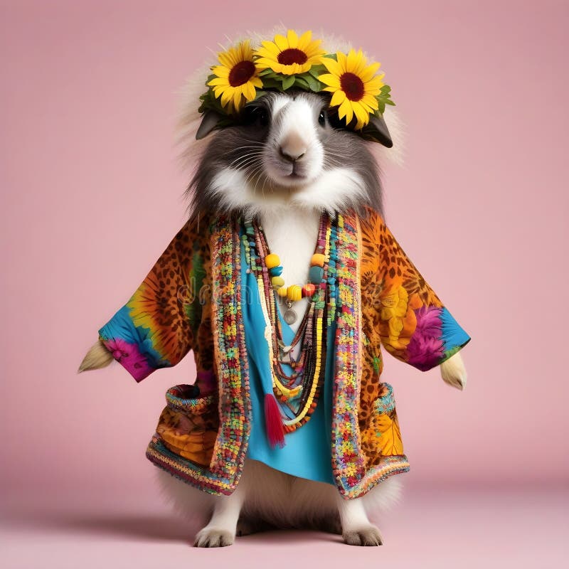 Hedgehog Dressed in Hippie Attire. the Idea of the Humanization of ...