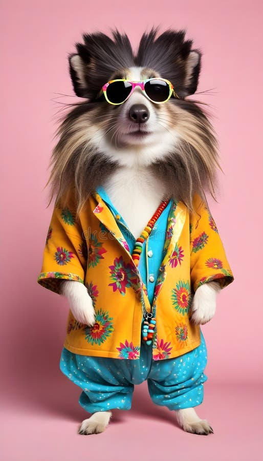 Hedgehog Dressed in Hippie Attire. the Idea of the Humanization of ...