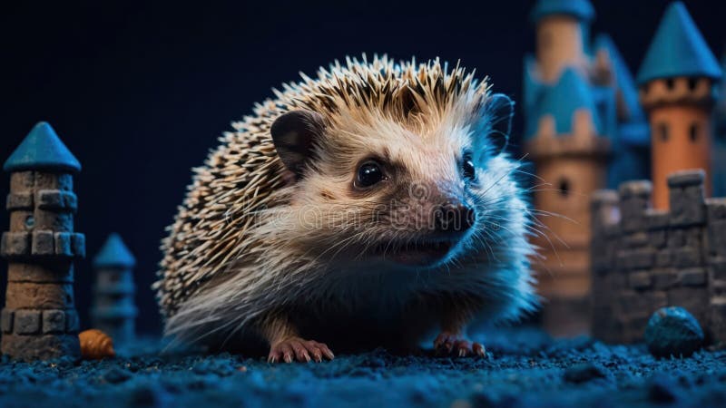 Adorable Hedgehog in a Fairytale Setting Stock Illustration ...