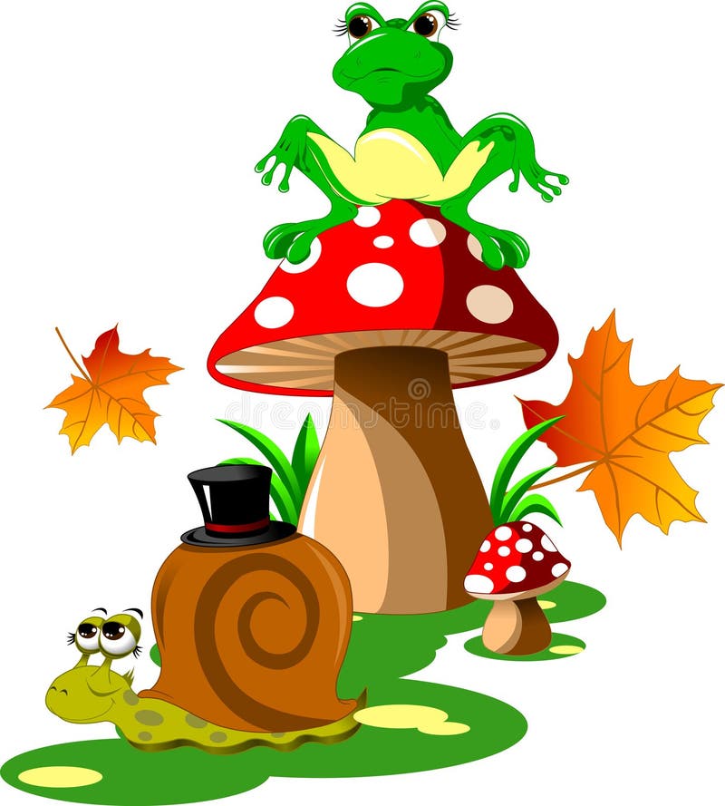 Hedgehog and the frog stock illustration. Illustration of animal - 85601196