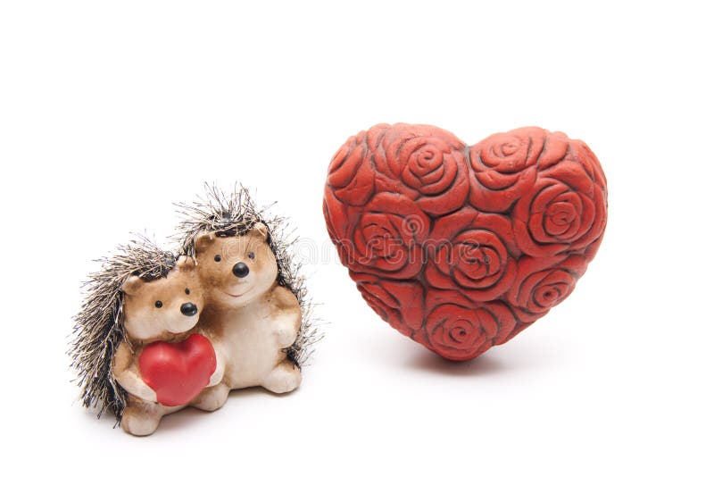 Hedgehog pair with heart stock photo. Image of isolated - 17937900