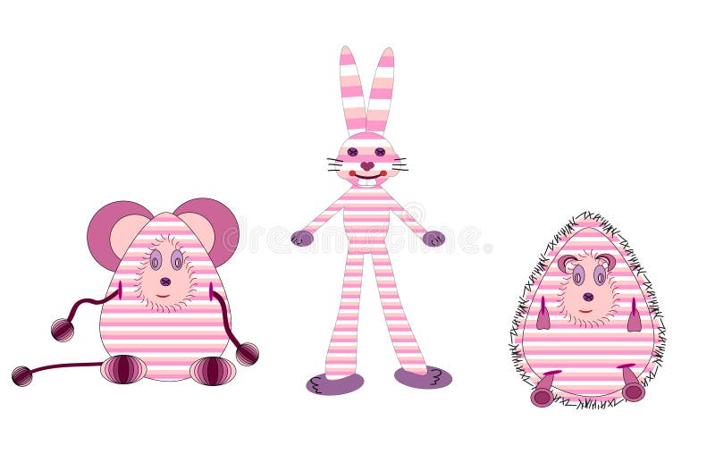 Hedgehog, rabbit and mouse stock vector. Illustration of pets - 18729592