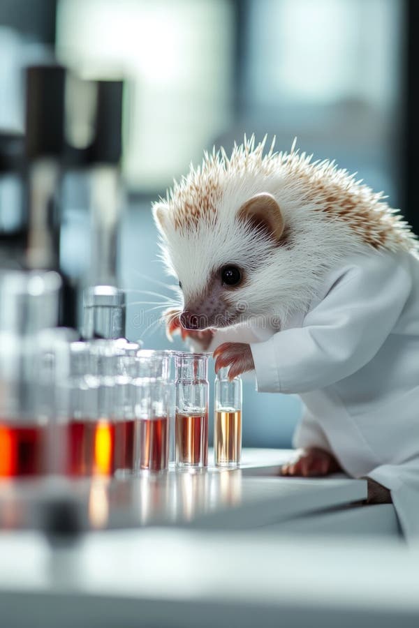 Hedgehog Scientist in Lab stock illustration. Illustration of scientist ...