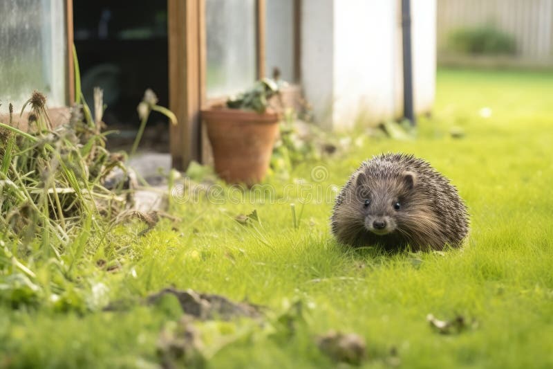 Hedgehog Snooping Around a Countryside Dwelling Stock Image - Image of ...
