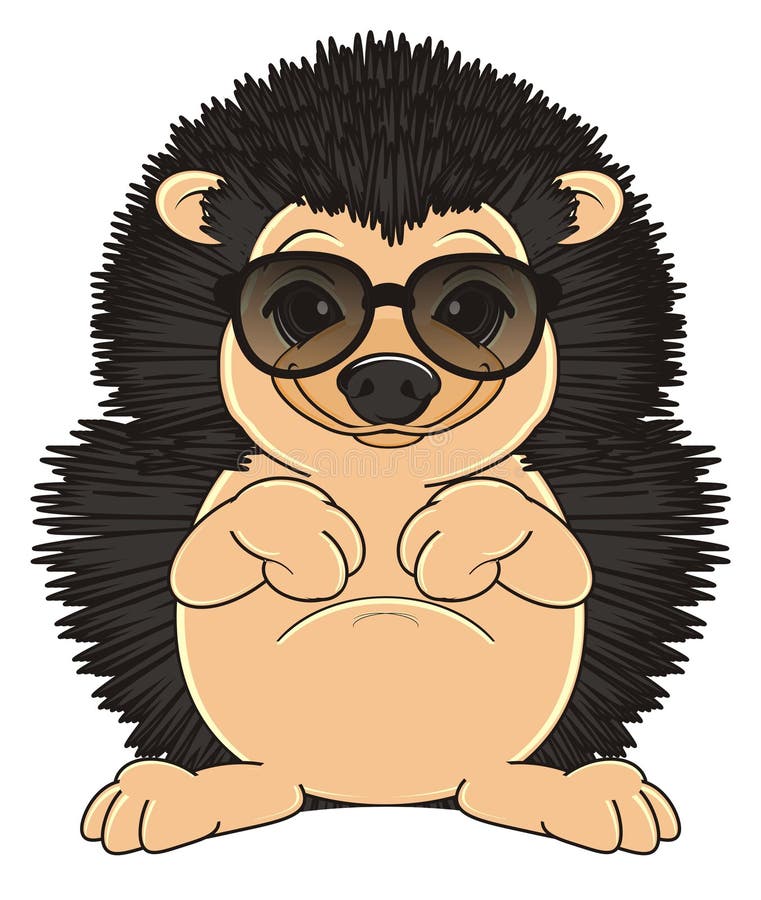 Hedgehog in sunglasses stock vector. Illustration of child - 41893699