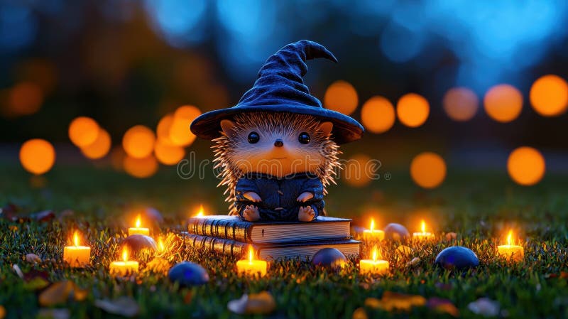 Hedgehog Wizard Casting Spells Stock Illustration - Illustration of ...