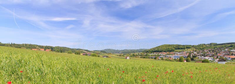 Hedingen, Switzerland in Spring Stock Photo - Image of green, hill ...