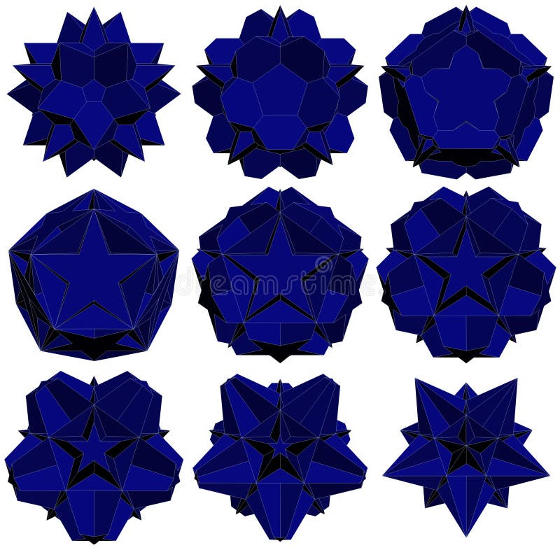 Hedra Star Transformation Structure Shape Vector 14 Stock Vector ...