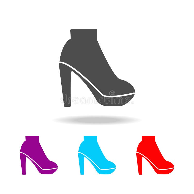 Heel Sock Boots, Sock Boots Icon. Elements of Clothes in Multi Colored ...
